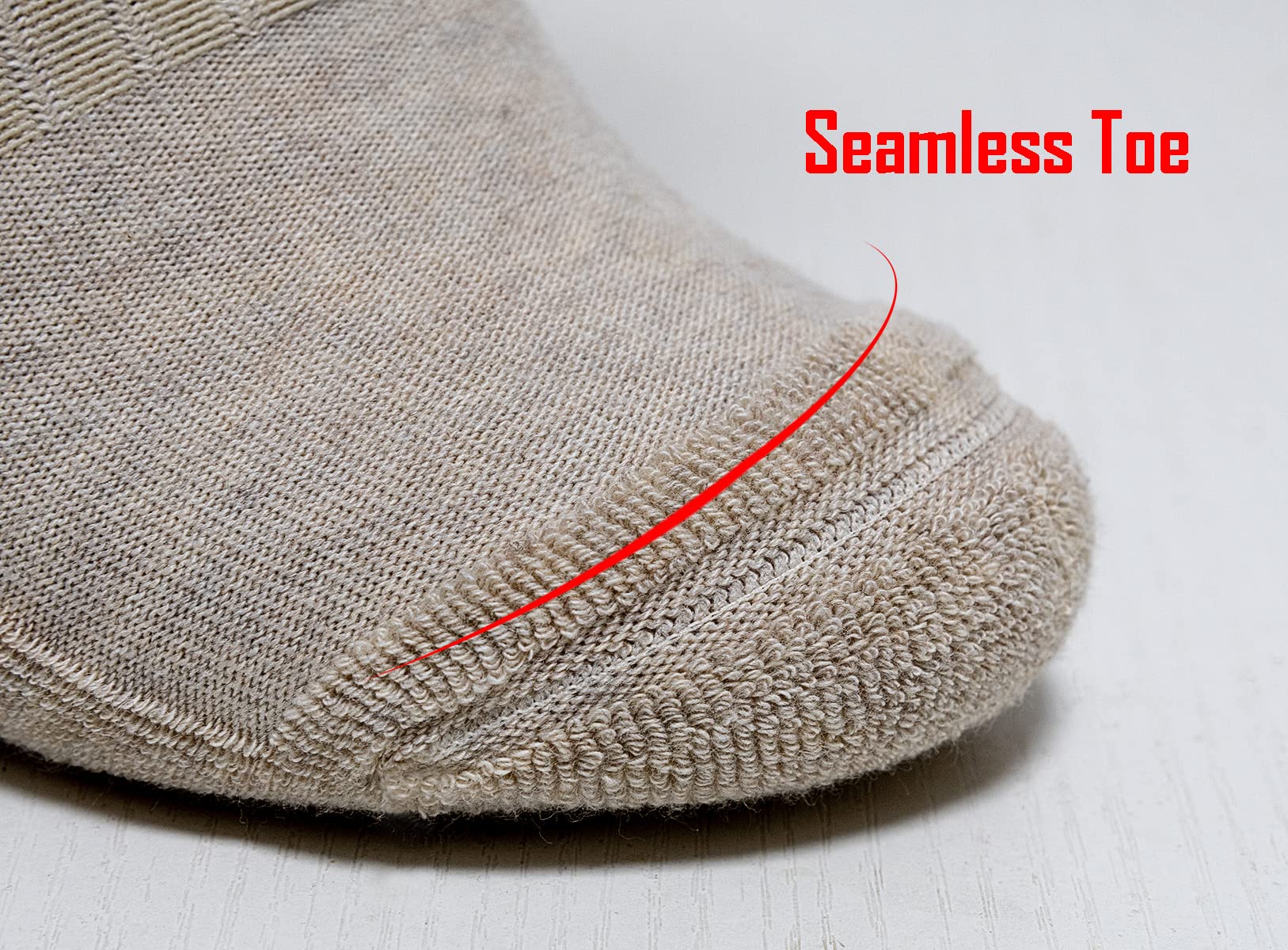 Men Women Cotton Crew Socks for Hiking - Thick Cushioned Athletic Seamless Socks with Arch Support
