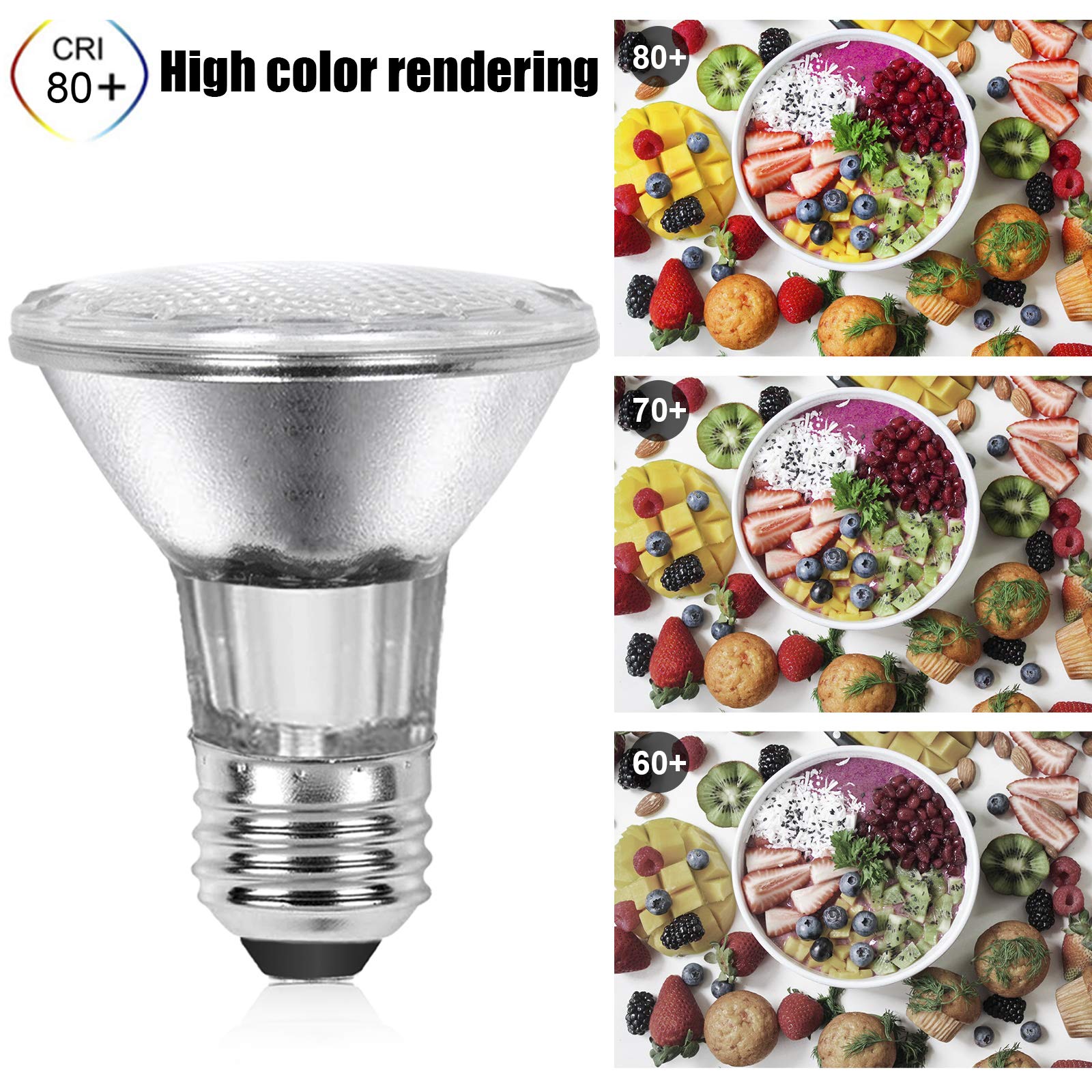 Lustaled 6 Pack PAR20 39W Halogen Bulb Dimmable, E26 Base Range Hood Light, Flood Light Bulbs High Output Reflector Warm White 2800K 320lm AC120V for Vent Hood Recessed Light Bulbs