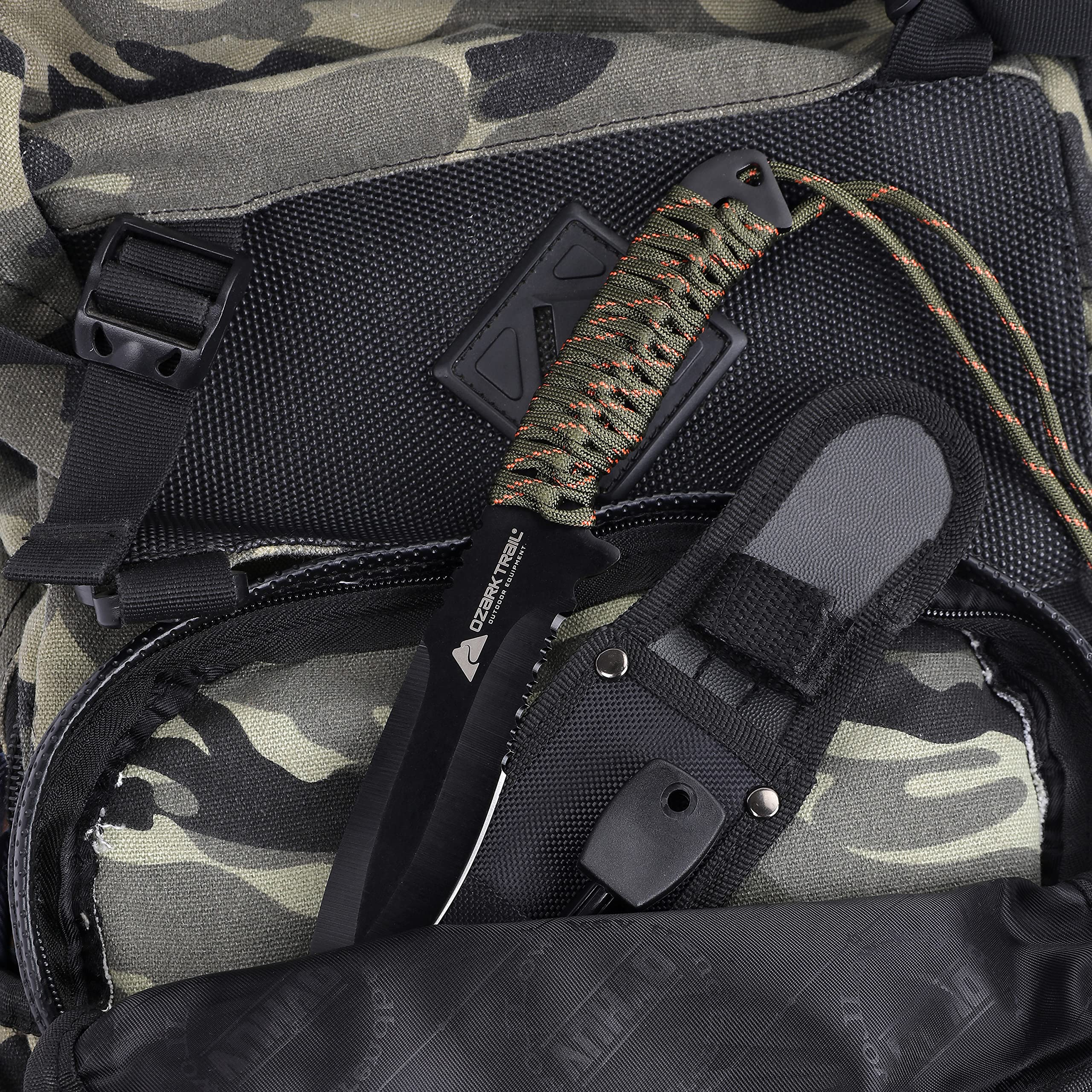 oky Stainless Steel Paracord Knife with Fire Starter