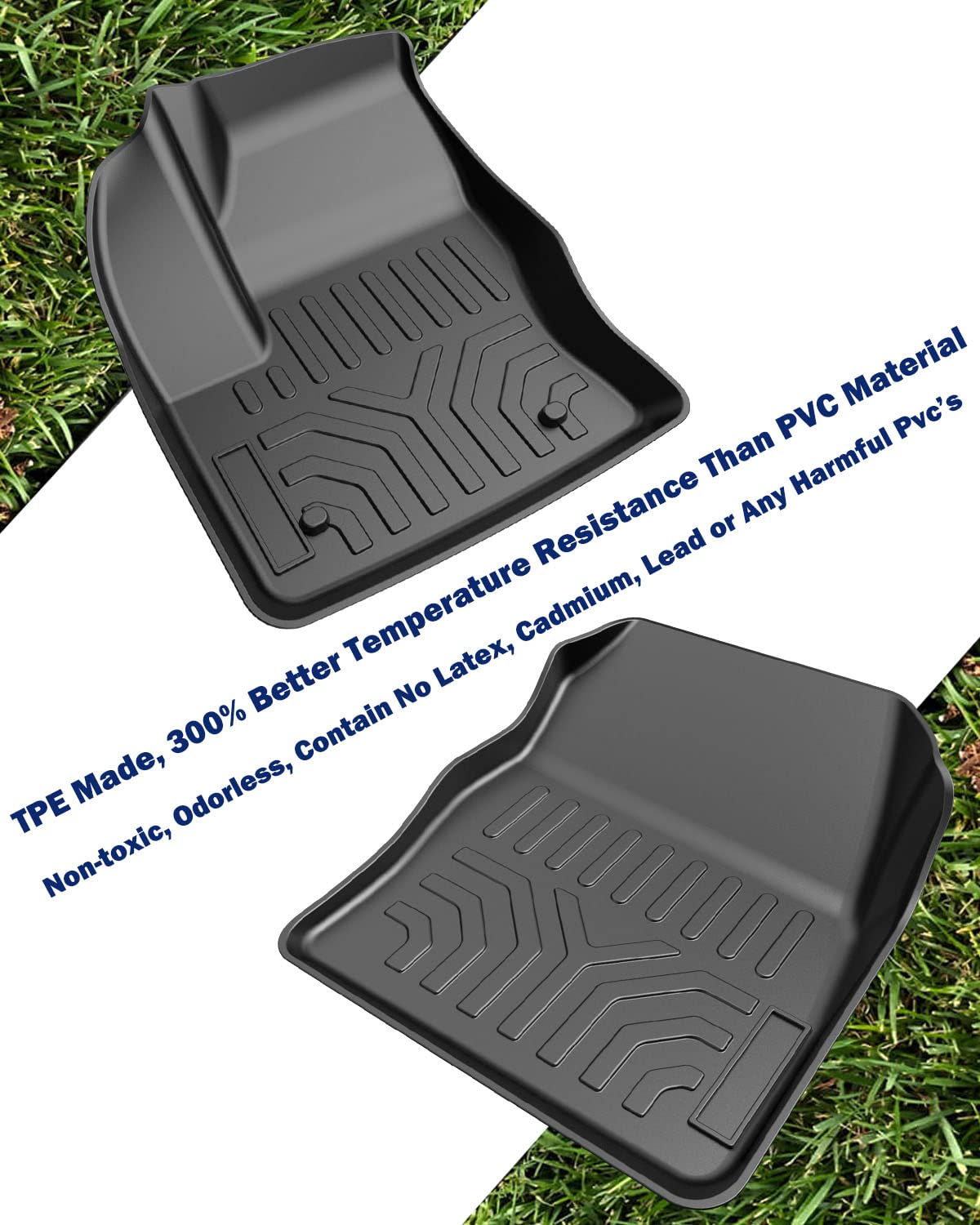 ISSYAUTO Floor Mats Liners, Compatible with 2013-2019 Escape 2013-2018 C-Max, All Weather Guard Floor Liners TPE Car Mats Waterproof 1st and 2nd Row, Black