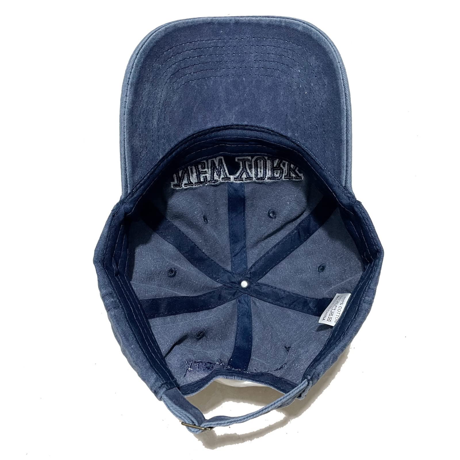 New York Cotton Baseball Cap, Classic Vintage Washed Dad Hat Adjustable Snapback Summer Hats for Men Women Teens Kids Navy Blue