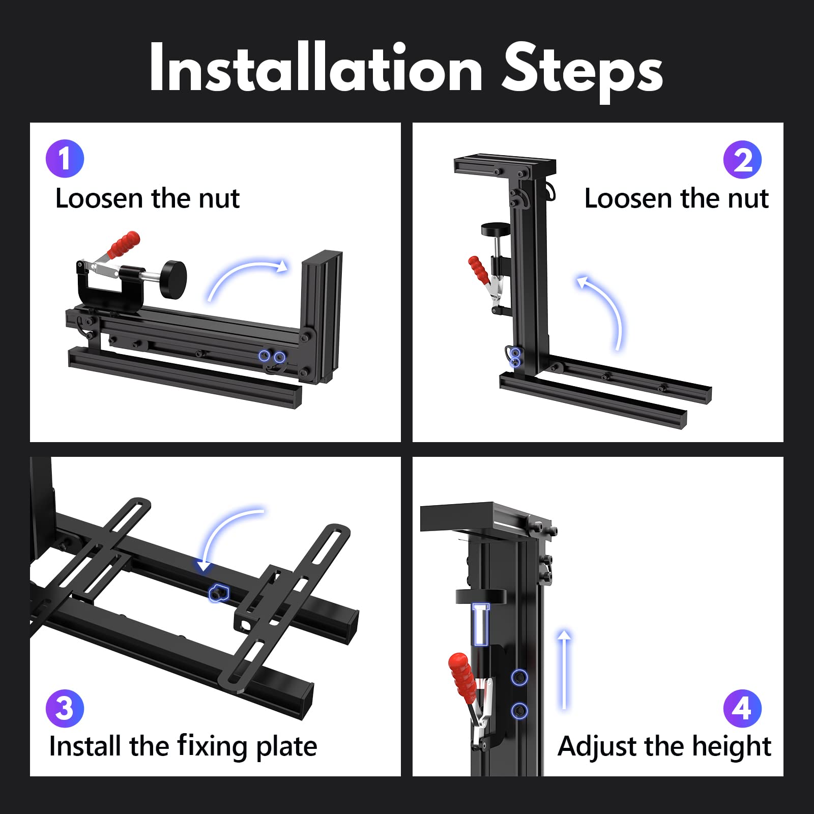 RACGTING Hotas Mount for Logitech X56/X52/X52 Pro No Installation Joystick Mount for Thrustmaster T Flight HOTAS/T.16000M FCS HOTAS/TCA Officer Pack Airbus Edition,Hotas Desk Mount for Flight Sim Game