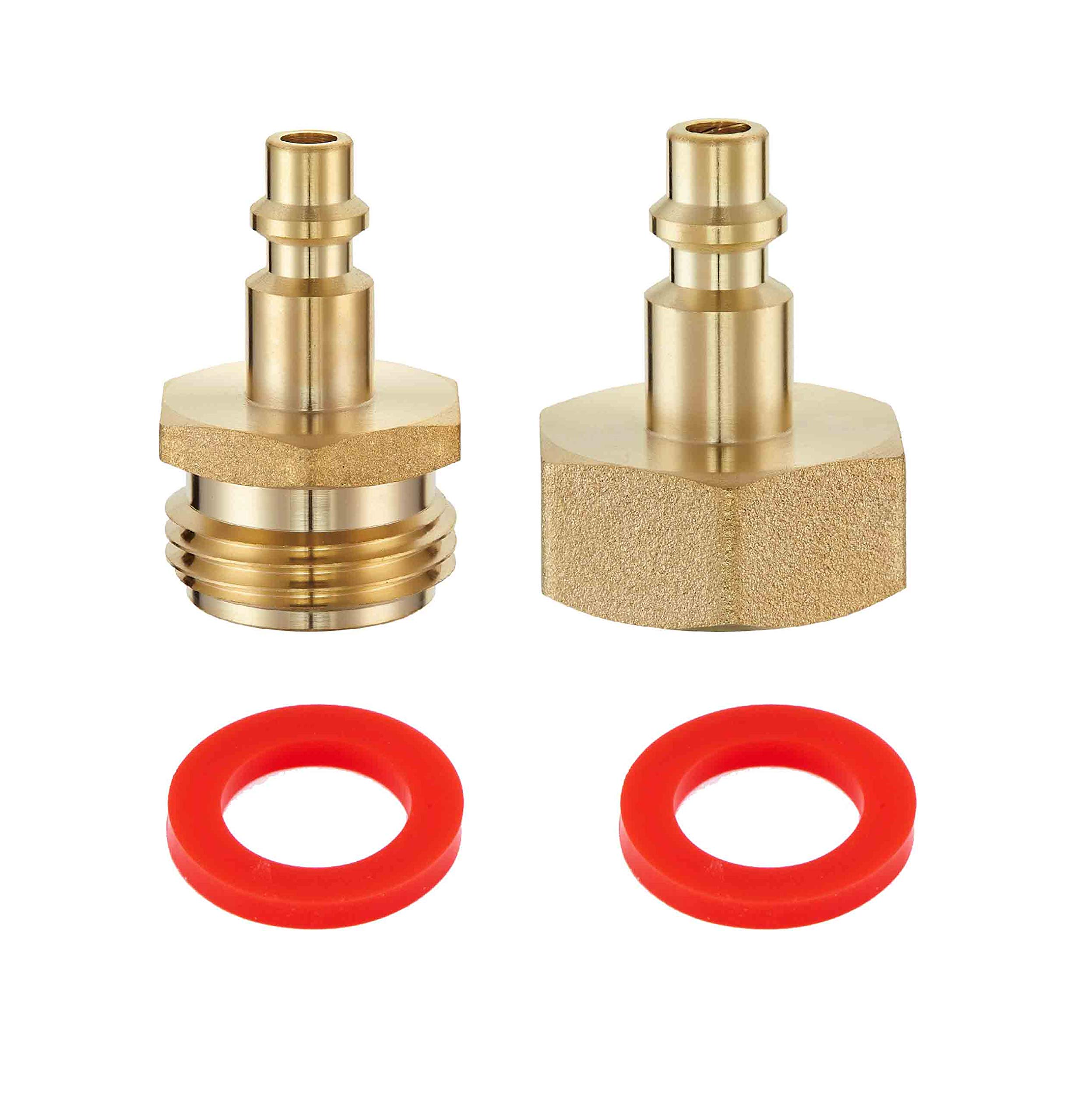 Litorange Lead-Free Brass Winterize Sprinkler Systems: Air Compressor Hose Water Faucet Blow Out Adapter Fitting For RV, Travel Trailer, Boat & Camper(a couple)