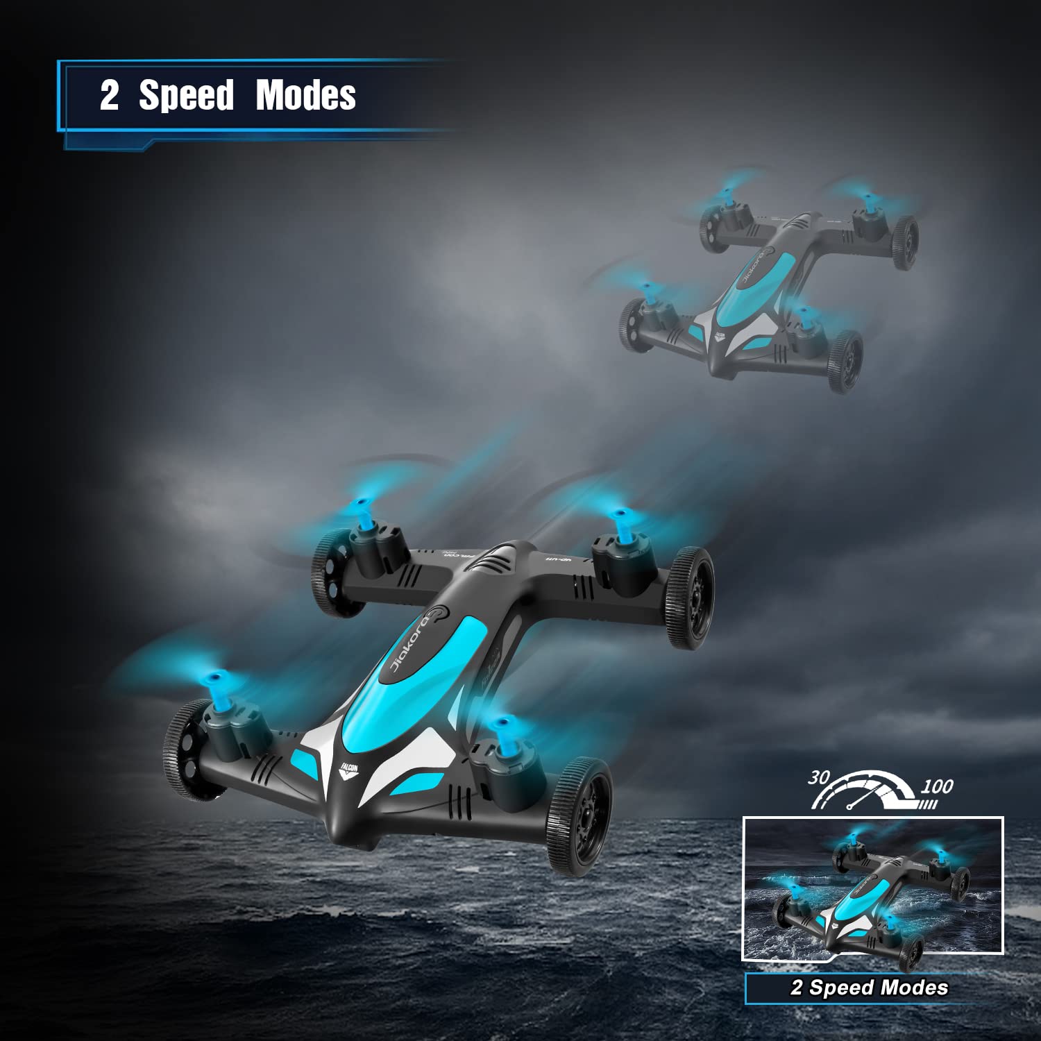 Jiakora V11 Mini Drone with Camera for Kids, Drone for kids 8-12, 1080P HD FPV Remote Control Quadcopter Drone for beginners with Land Mode or Fly Mode, 2 Batteries, App Control, Altitude Hold, Headless Mode, 3D Flips, Gift Toy for Boys Girls