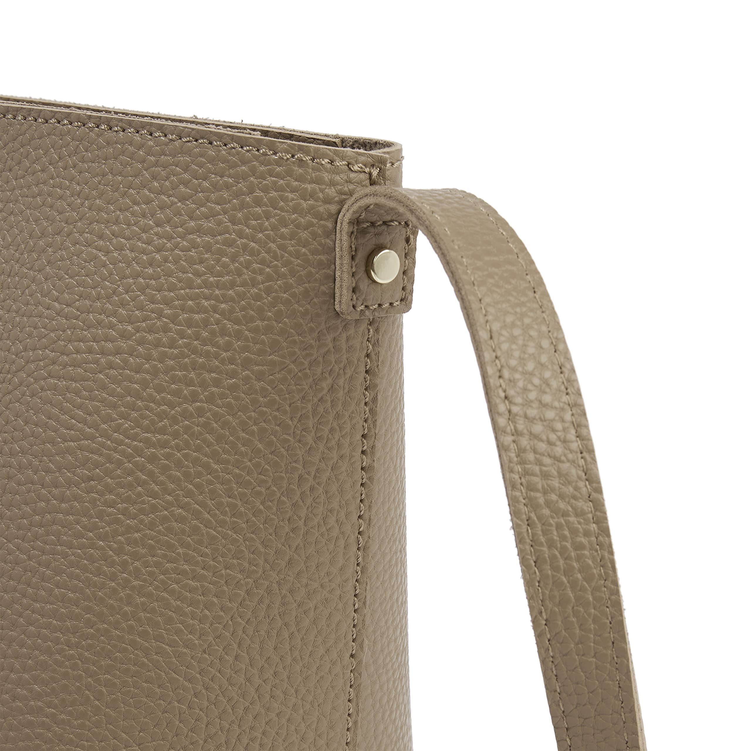 KATIE LOXTON Laura Womens Soft Pebble Vegan Leather Adjustable Strap Crossbody Satchel Purse Taupe
