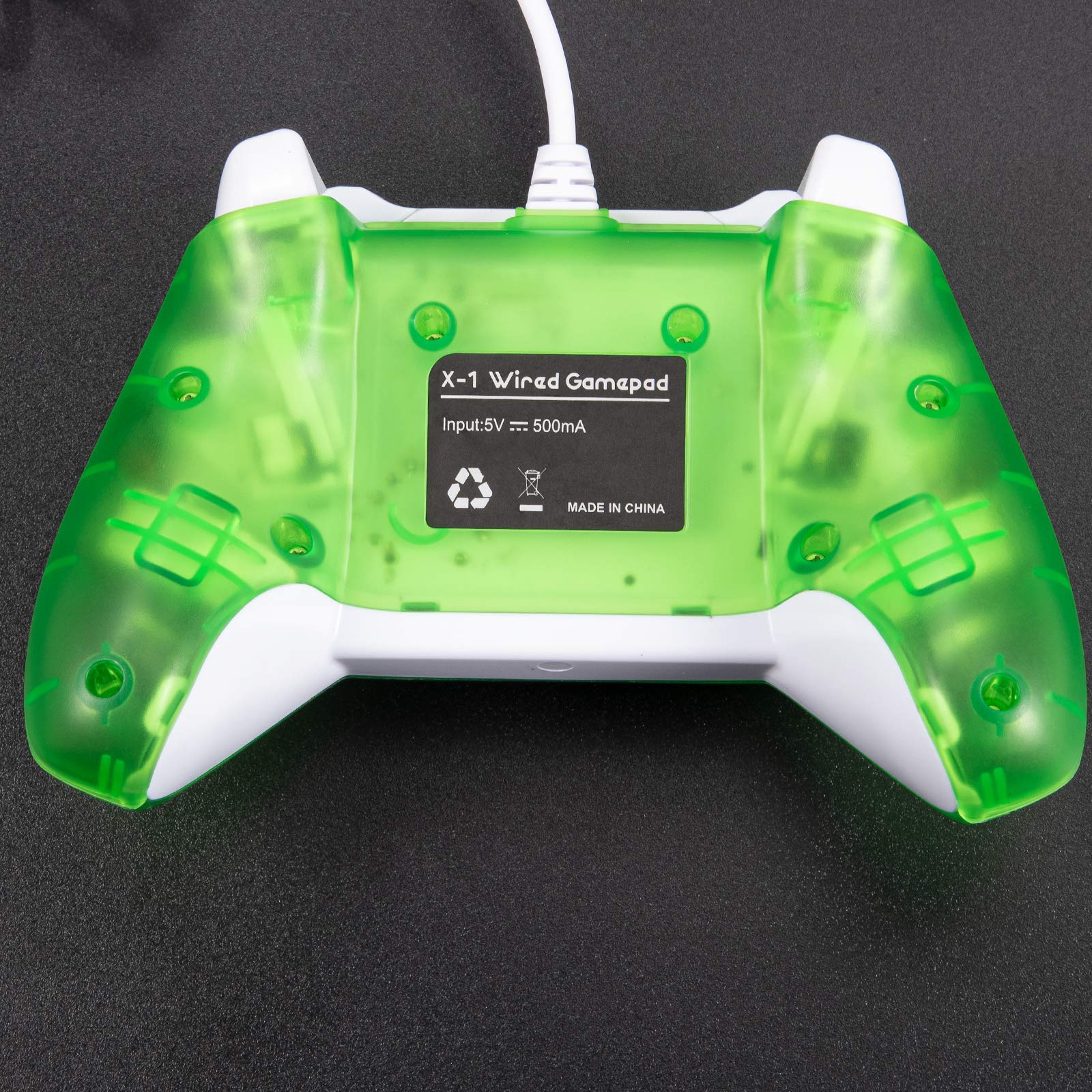 LUXMO PREMIUM Wired USB Controller for Xbox One, Xbox 1s Controller Joystick Gamepad Remote with Vibration LEDs Flicker Function for Xbox One Console PC Windows 7/8/10 (Transparent Green)