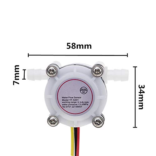 Water Flow Sensor 0.3-6L/min Switch Meter Flowmeter Counter Sensor Water Control 1/4" 1.75MPa DIY Kit