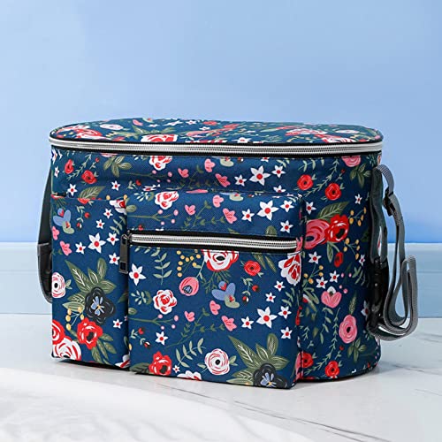 Travel Mommy Bag Diaper Bag Tote Large Capacity Outdoor Multi Functional Hanging Mommy Bag (Flower)