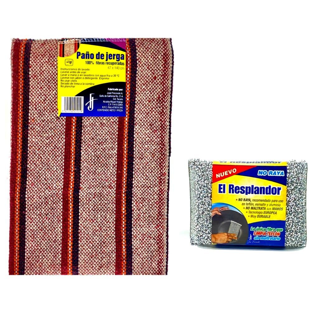 JF José Fincowski - Multipurpose Rag 140 x 47 cm. Mexican Jerga + Bonus, Ultra Absorbent Kitchen Cloths, Ideal Rags for Mopping and Cleaning Floors, Bathroom, and Kitchen. Mopping Rags.