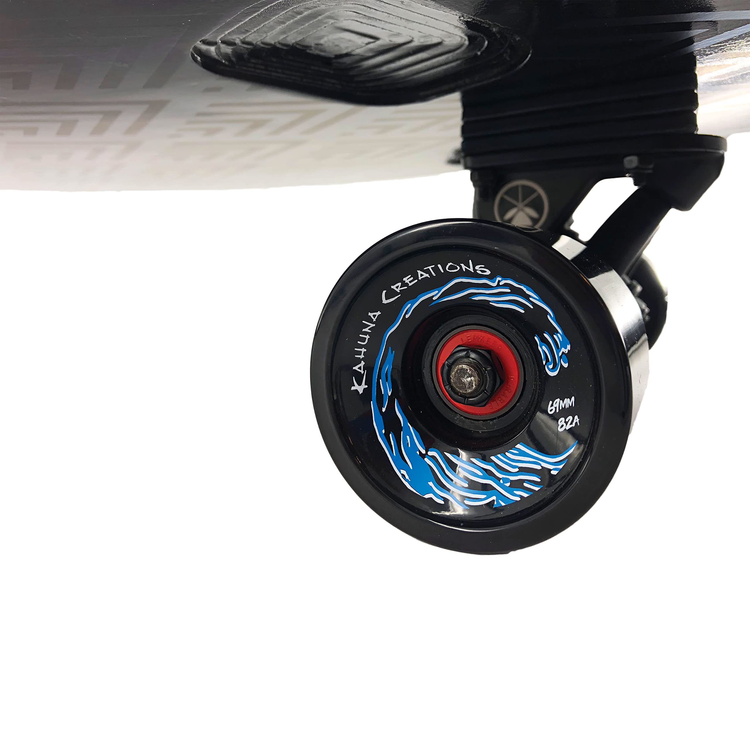 Kahuna Creations 46” Longboard Skateboard Fishtail Rocker Cruiser w/ 180mm Trucks, 69mm 82a Wheels, ABEC7 Bearings … (Shaka Kahili)