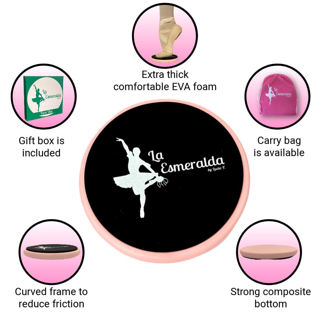 La Esmeralda Ballet Turning Board for Dancers, ice Skaters, Gymnasts etc Helps Improve Turns, Balance, Spotting, Stability and Much More. Made with Thick EVA Foam.
