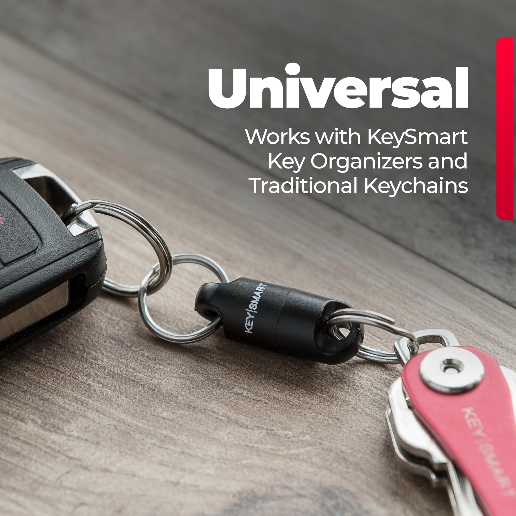 KeySmart MagConnect Magnetic Quick Release Keychain, Secure Pull-Apart Key Attachment Accessory for Bags, Belt, Car Key Fob