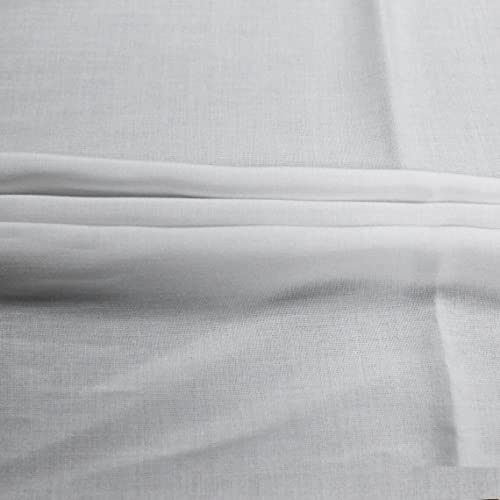 Texco Inc White Woven Solid Color/No Stretch Challis Rayon Apparel, Home/DIY Fabric, 1 Yard