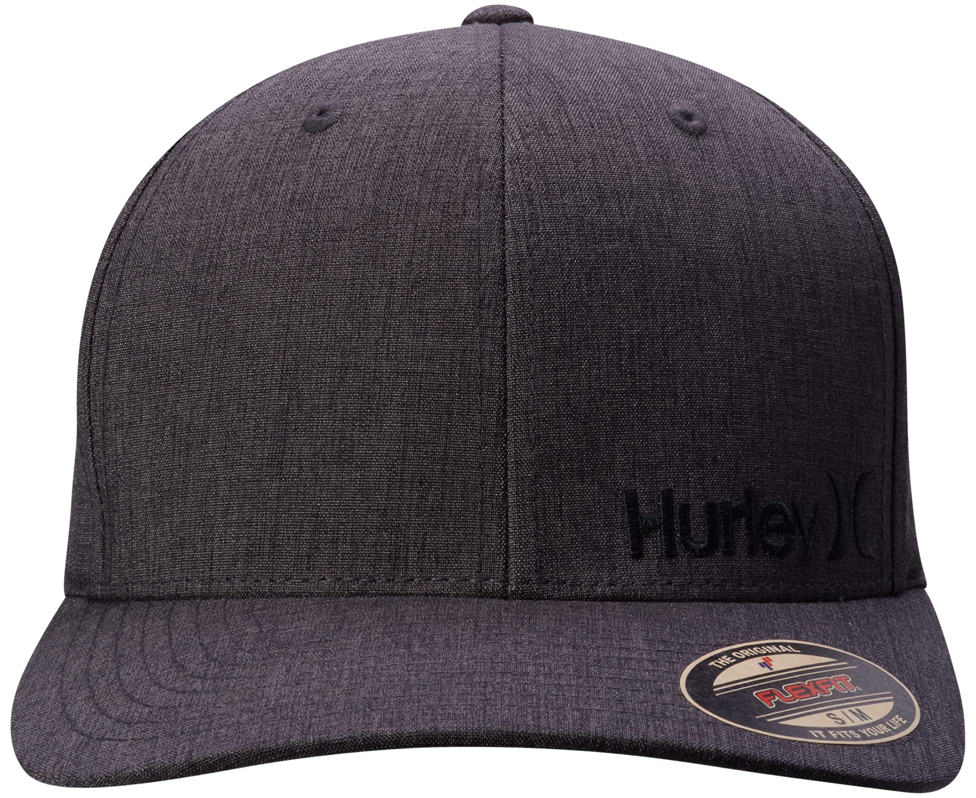 Hurley Men's Caps - Flexfit Curve Bill Baseball Cap - Summer Hats for Men (S-XL), Size Large-X-Large, Grey Black