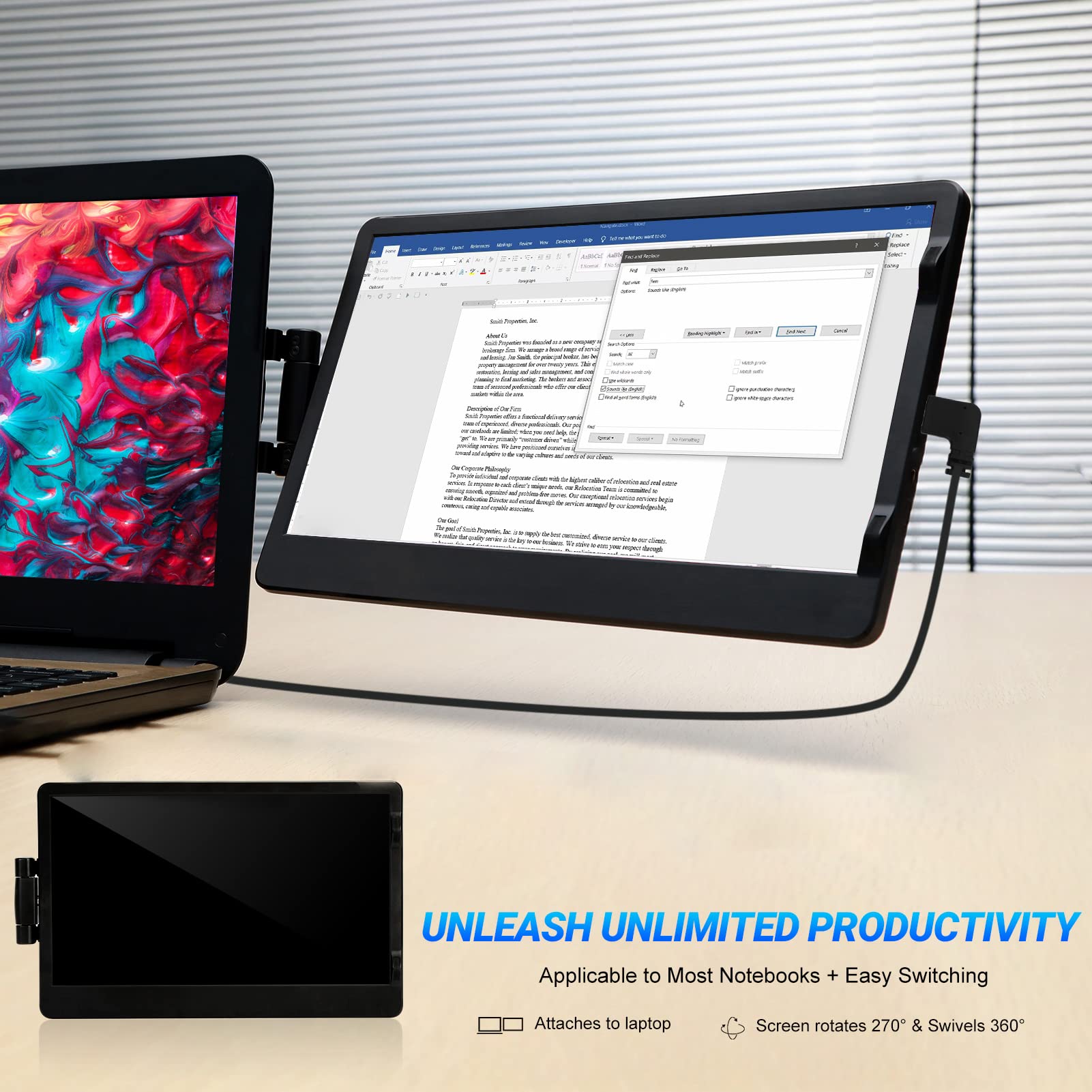 Saterkali 11.6 Inch Portable Monitor Extender for Laptops & Phone, 1366*768 Portable IPS Extended Display Gaming Monitor for Notebook Computer Windows Phone, USB C-C 3.1 or USB A+Mini HDMI-compatible