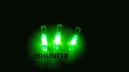 Jiexi Hwyp luminous led nocks for inner diameter 6.2mm compound bow arrow Pack of 6 (green)