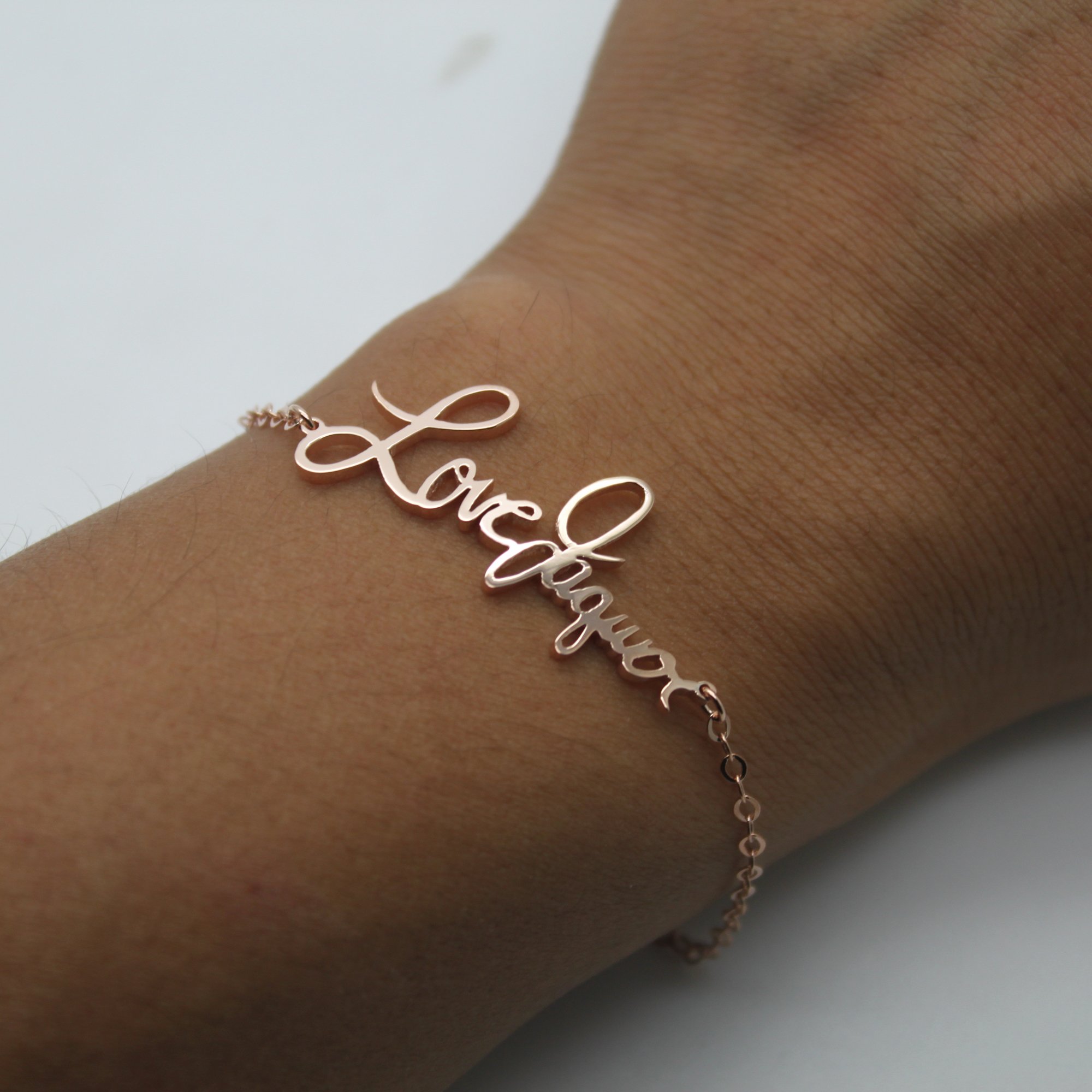 Joelle Jewelry Design Handwriting Bracelet Personalized Memorial Signature Bracelet Custom signature bracelet - 925 Sterling Silver