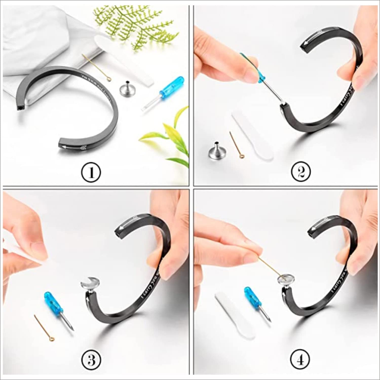 Personalized Engraved Urn Bracelet Cremation Bracelet for Ashes Memorial Ashes Bracelet Openable Cuff Bangle Women Bracelet