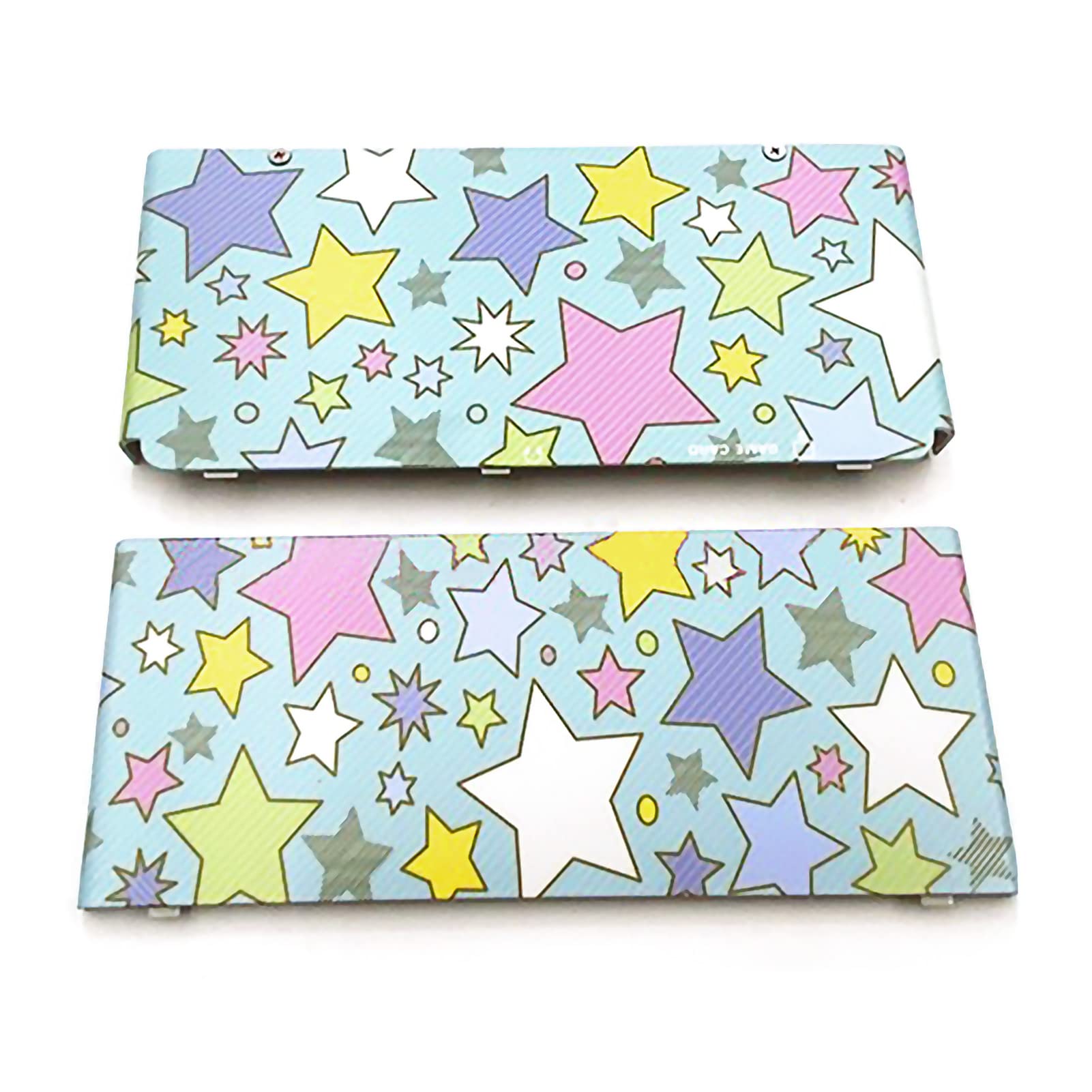 New3DS Top & Bottom Cover Plates Shell Stars Replacement, Compatible with for Nintendo New 3DS Handheld Game Console, Colorful Outer A E Face Faceplate Coverplate Casing Shells 2 PCS