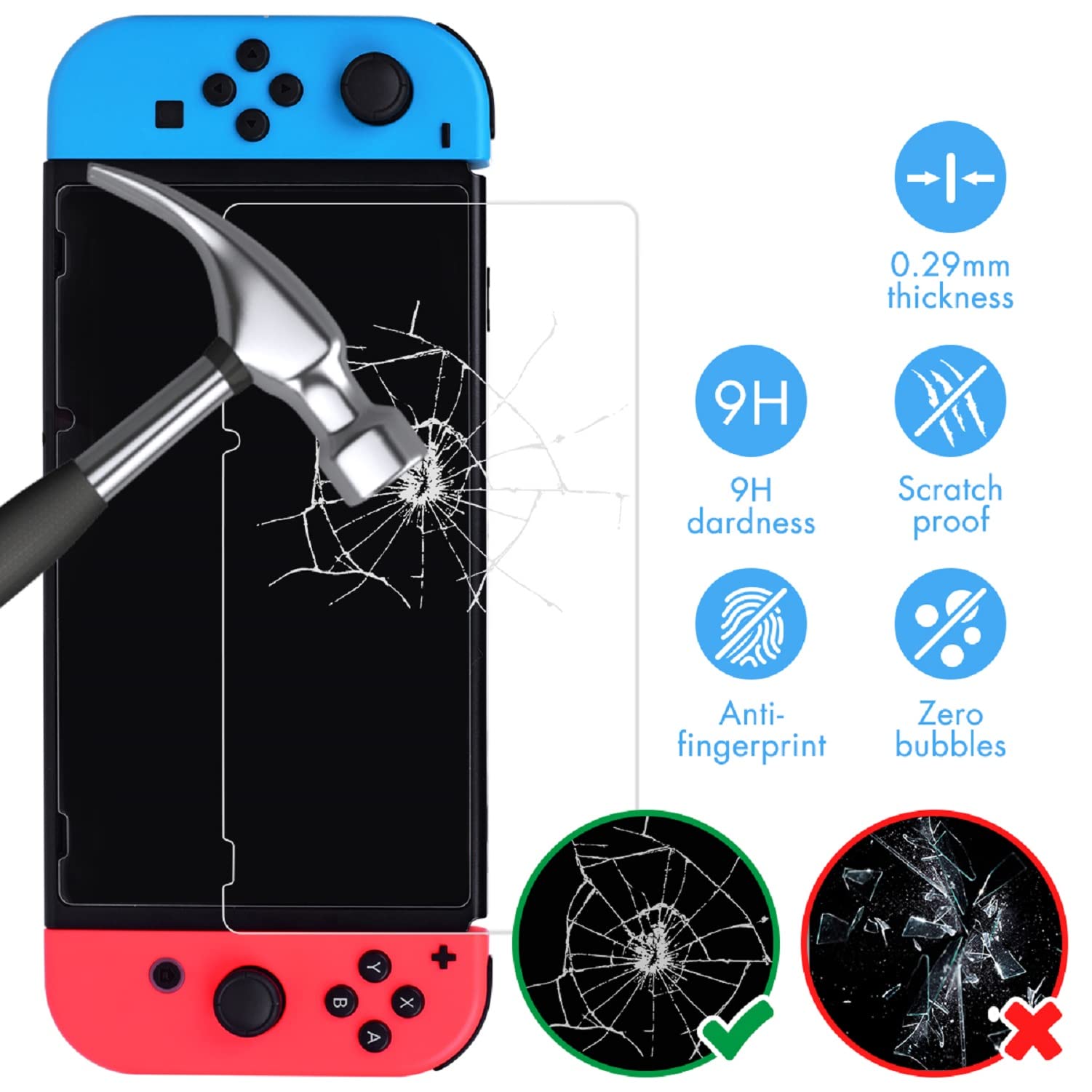 Monond Carrying Case for Nintendo Switch,Switch Game Case with 20 Game Cartridges,2 Switch Protective Screens,and 1 Nintento Switch Game Holder for 4 Game Cards, Premium Switch Travel Case
