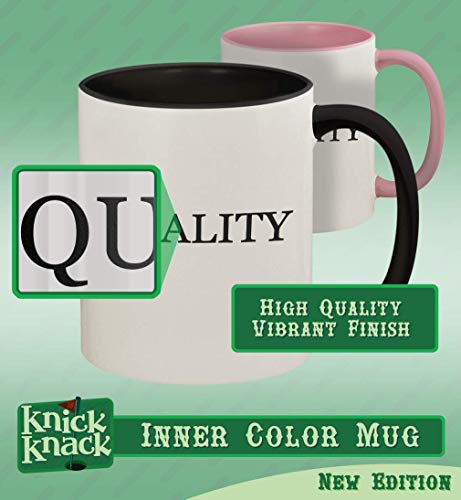 Knick Knack Gifts B04Y20D02W085610M04T39C02S16C-US - 11oz Ceramic Colored Handle and Inside Coffee Mug Cup, Black