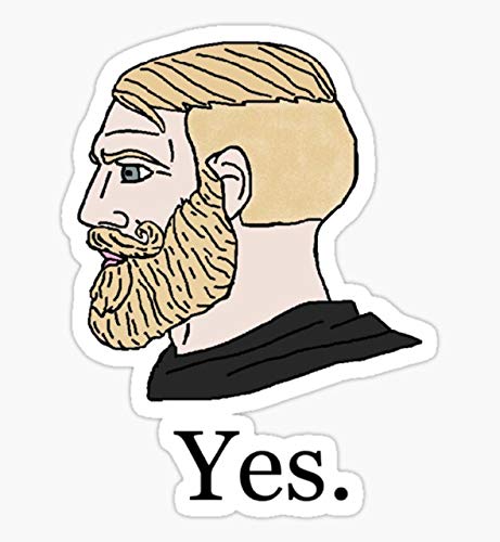 Yes Chad - Sticker Graphic - Auto, Wall, Laptop, Cell, Truck Sticker for Windows, Cars, Trucks