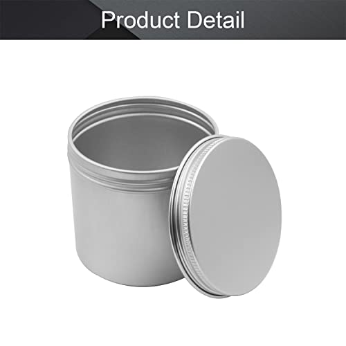 Othmro 1Pcs Round Aluminum Cans Tin Can Screw Top Metal Lid Containers 250ml/8.3 oz, 75 * 70mm (D*H) Silver Color Aluminum Containers for Lip Balm, Crafts, Cosmetic, Candles