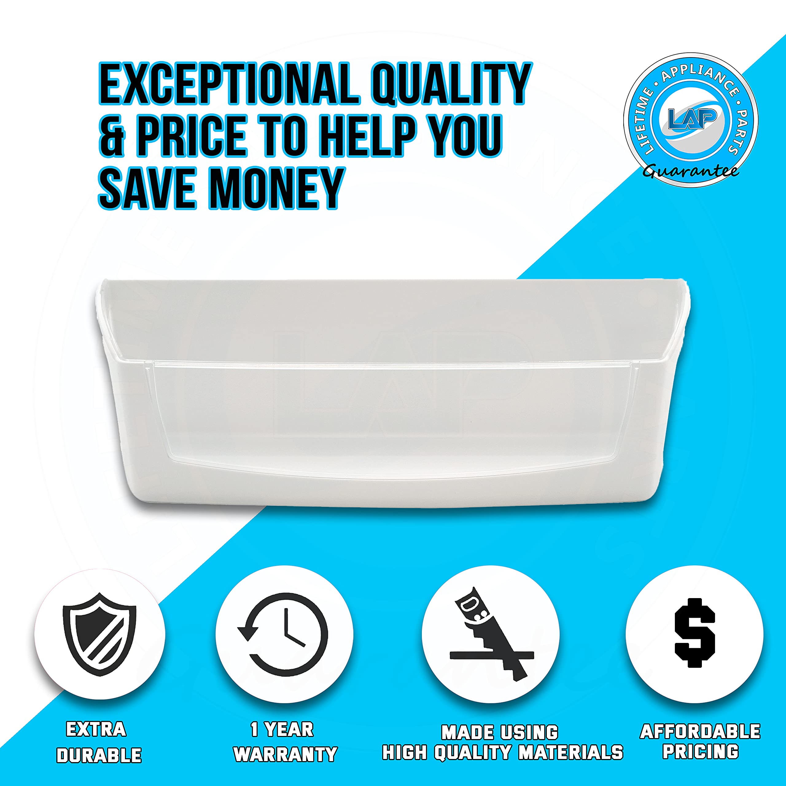Lifetime Appliance W10212139 Door Shelf Cantilever Bin Compatible with Whirlpool Refrigerator - WPW10212139