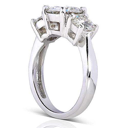 Kobelli Round-cut Moissanite Three-Stone Engagement Ring 2 1/2 CTW 14k White or Yellow Gold