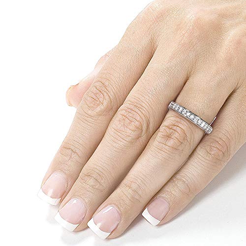 Kobelli Round-cut Diamond Wedding Band 1/5 Carat (ctw) in 14k White Gold, Size 10.5, White Gold