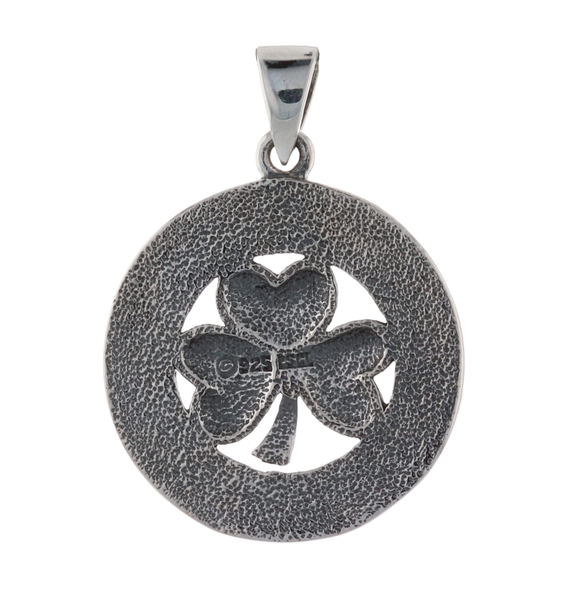 Jewelry Trends Celtic Good Luck Clover Shamrock Sterling Silver Pendant