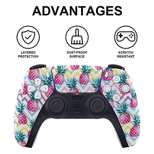 Pineapple Pattern Full Protective Skin Cover Design Wrap Decal Sticker Compatible with PS5 Digital Edition Console and Controller