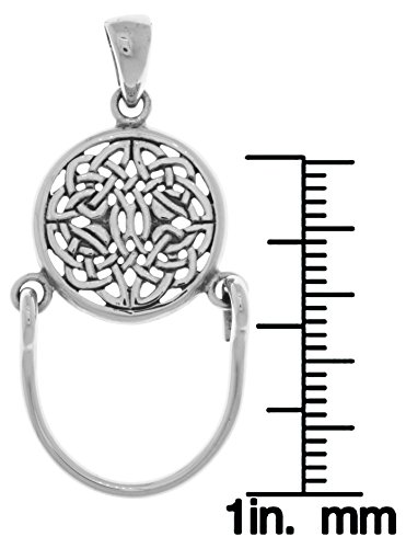 Jewelry Trends Sterling Silver Celtic Knotwork Charm Holder Round Pendant