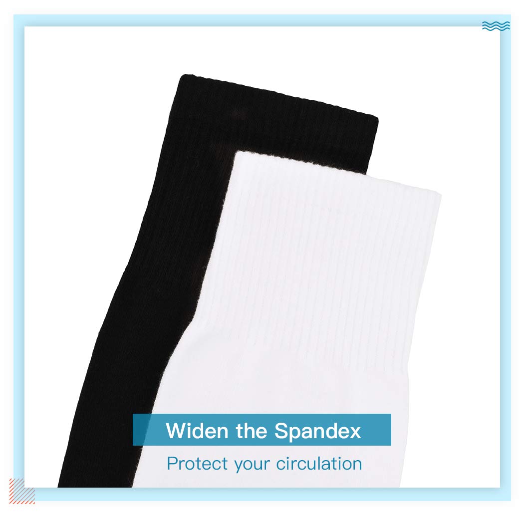 Kayhoma Extra Long Cotton Stripe Thigh High Socks Over the Knee High Stockings, Black and White, 2 Pairsā¦