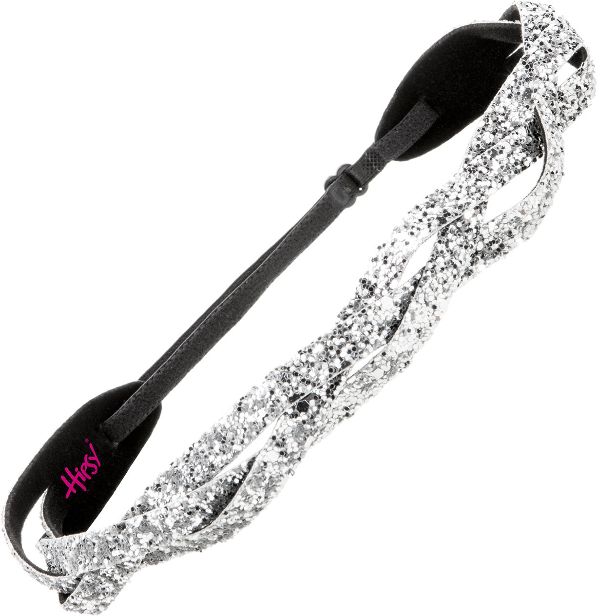 Hipsy Women's Adjustable Cute Fashion Bling Glitter Headband Braid Hairband Multi Pack (3pk Gold/Black/Silver Braided Bling Glitter)