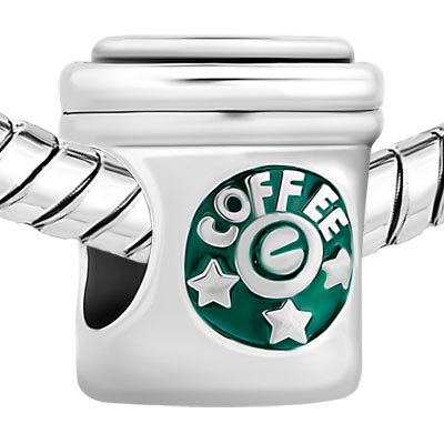 JewelryHouse Fashion Coffee Cup Bead Charms For Bracelets (Star)