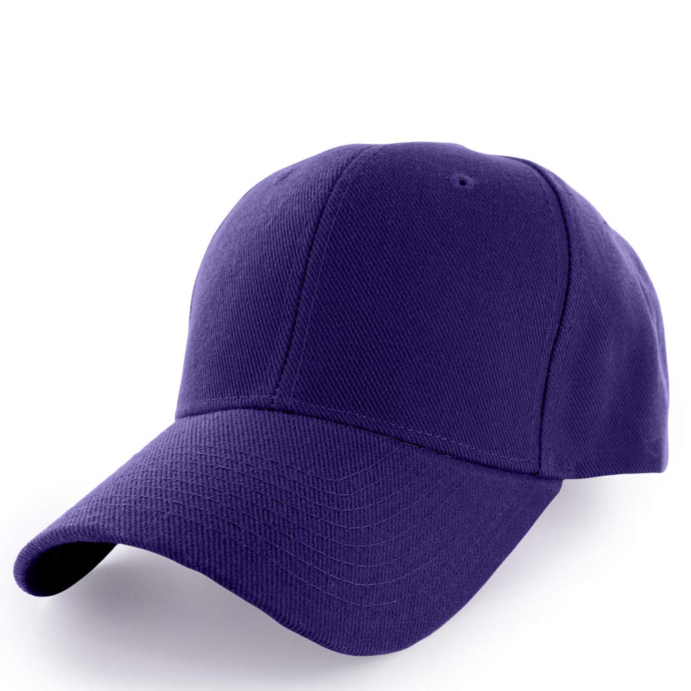 Kangora Plain Baseball Cap Adjustable Men Women Unisex | Classic 6-Panel Hat | Outdoor Sports Wear (20+Colors) (Purple)