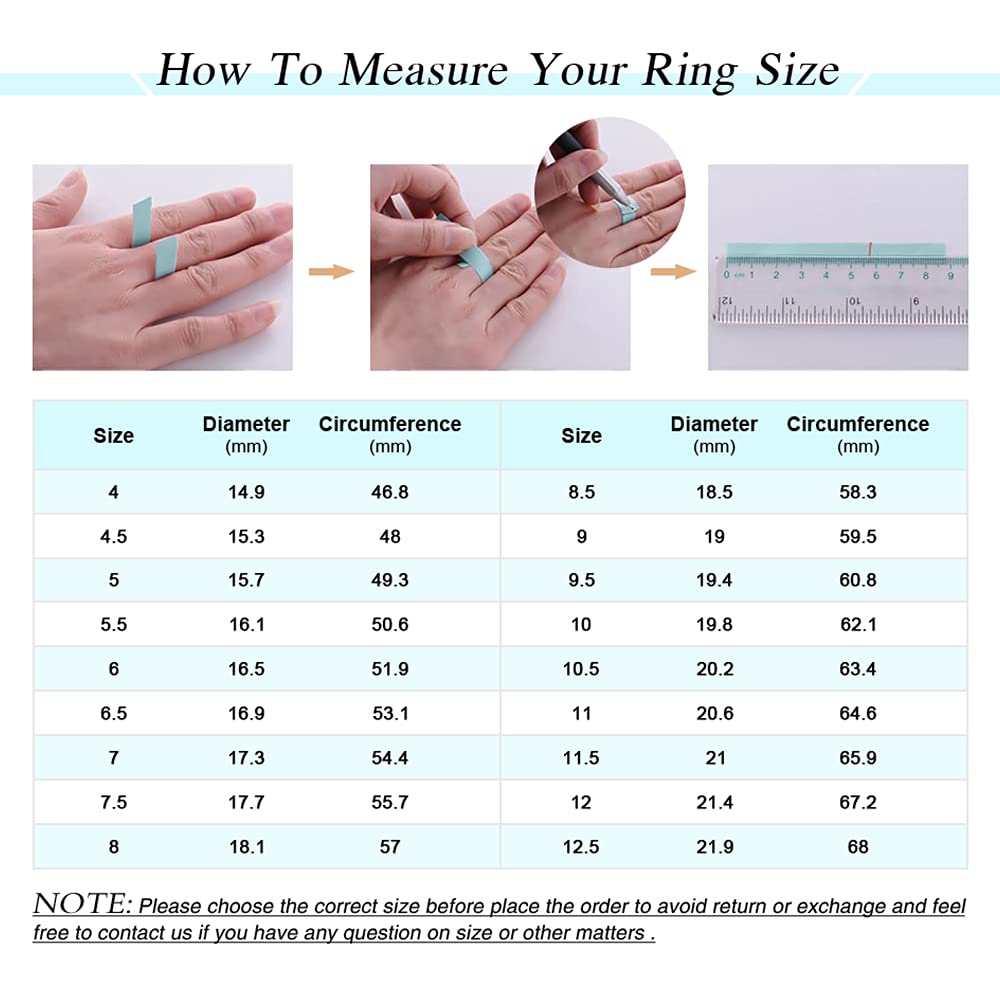 JewelryPalace 14K Gold Plated 925 Sterling Silver Rings for Women, Cubic Zirconia Promise Rings for Her, Stackable Wedding Bands Rings for Women Set Size 7
