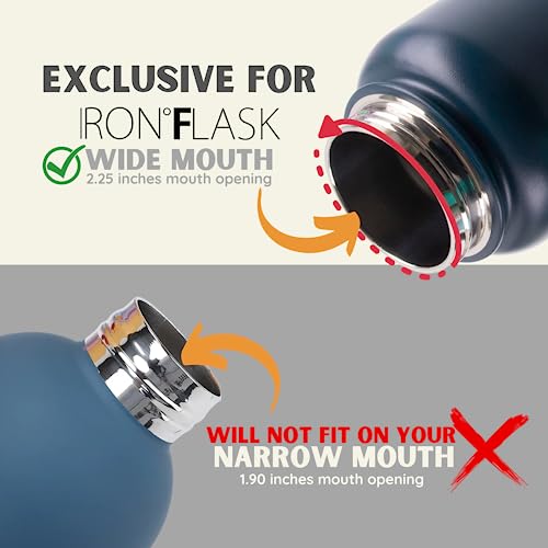 IRON °FLASK Spout Lid for Wide Mouth, Insulated Sports Water Bottles, Chug Lid, BPA Free 2 Lids (Fuchsia)