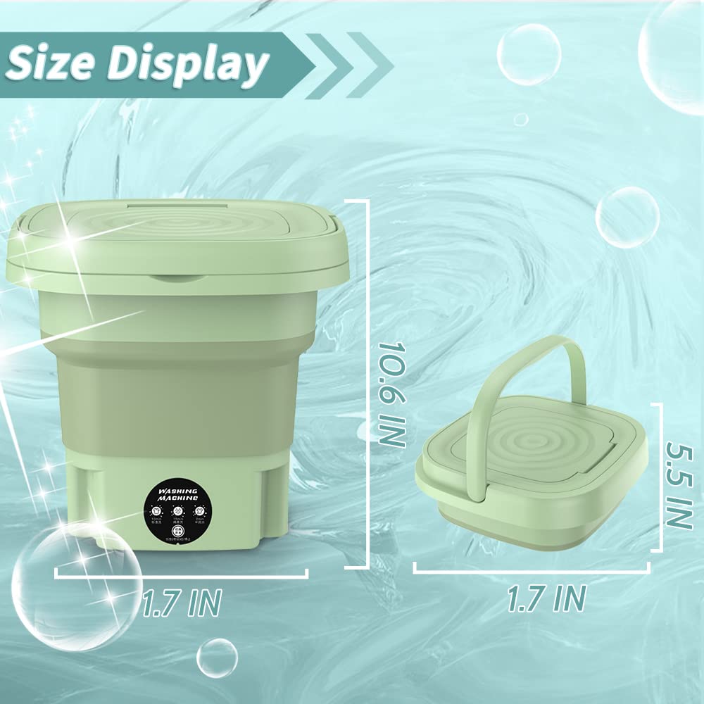 Mini Washing Machine, Foldable Ultrasonic Turbo Washing Machine,for Small Clothing,Underwear Suitable for Home, Business, Travel, College Room, RV, Apartment