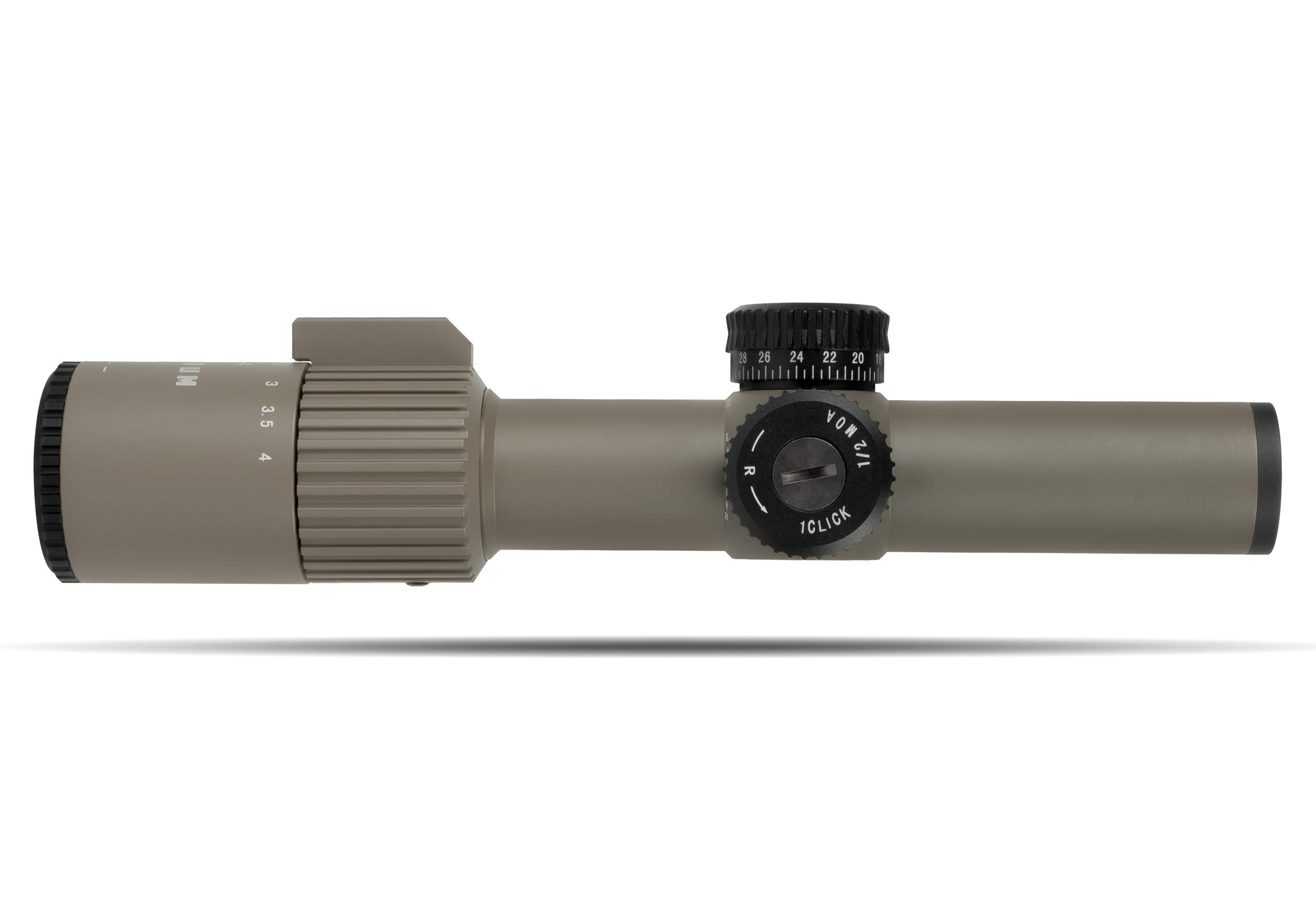 Monstrum Alpha Series 1-4x24 FFP Rifle Scope | Flat Dark Earth | Moonstrum Offset Scope Mount with Integrated Level Bubble | Bundle