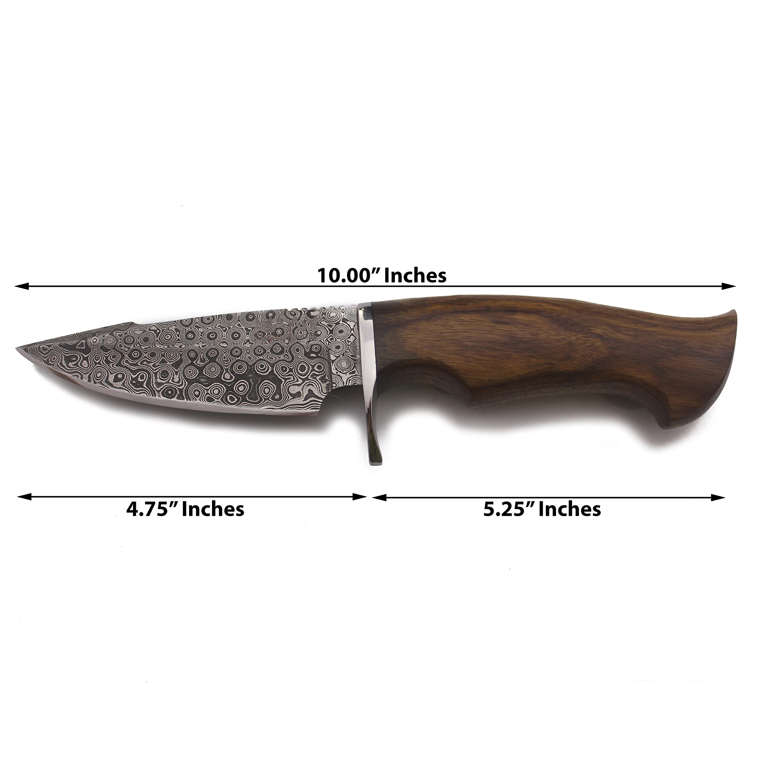MAAN Handmade damascus knife hunting knife camp knife fixed blade knife with Right Hand Vertical Tip Down Leather Sheath MNK 105B