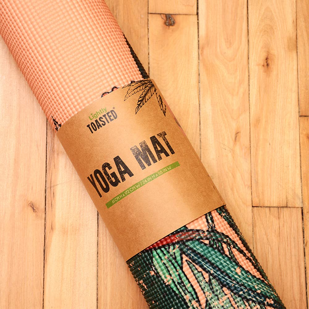 Lighty Toasted Free Spirit Yoga Mat - All-Purpose Thick Non Slip Exercise Mat Best for Yoga, Pilates, Floor Exercises, Abs Core Workout and Stretching