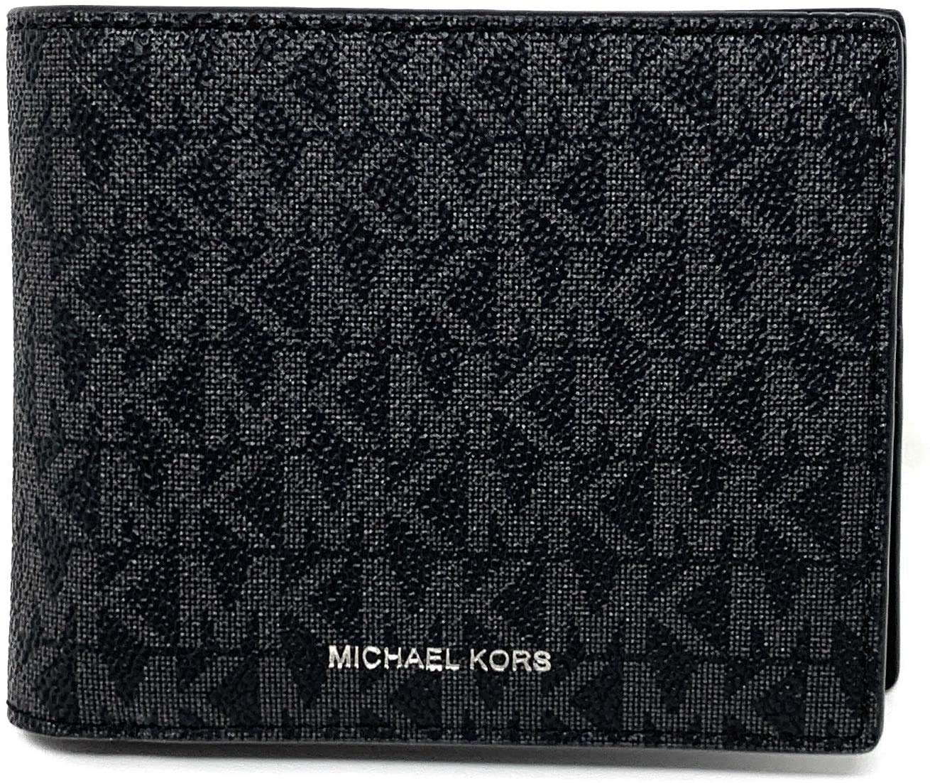 Michael Kors Men's Cooper Billfold with Passcase Wallet (Black PVC)