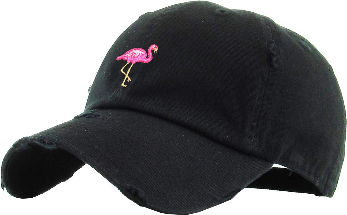 KBSV-3004V BLK Daddy Dad Hat Baseball Cap Vintage Distressed Classic Polo Style Adjustable Cotton