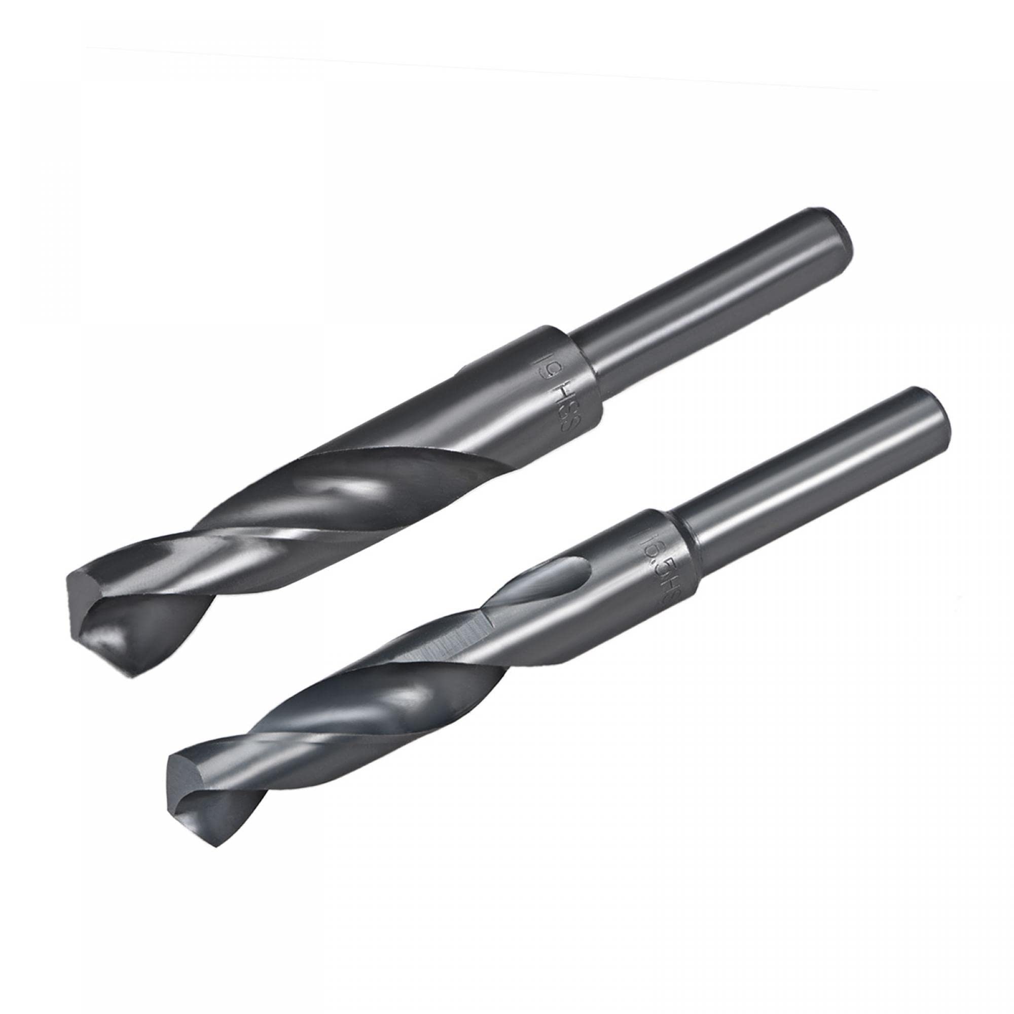 uxcell Reduced Shank Drill Bit 16mm & 19mm HSS 6542 Black Oxide with 1/2 Inch Straight Shank