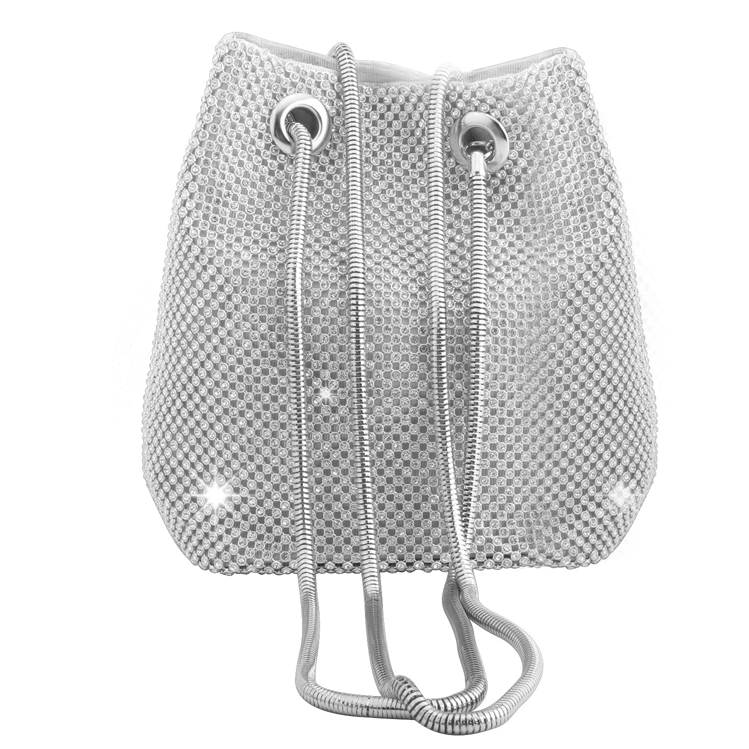 Lanpet Women Rhinestone Evening Bag Bucket Clutch Purses for Cocktail Party Wedding Glitter Handbags