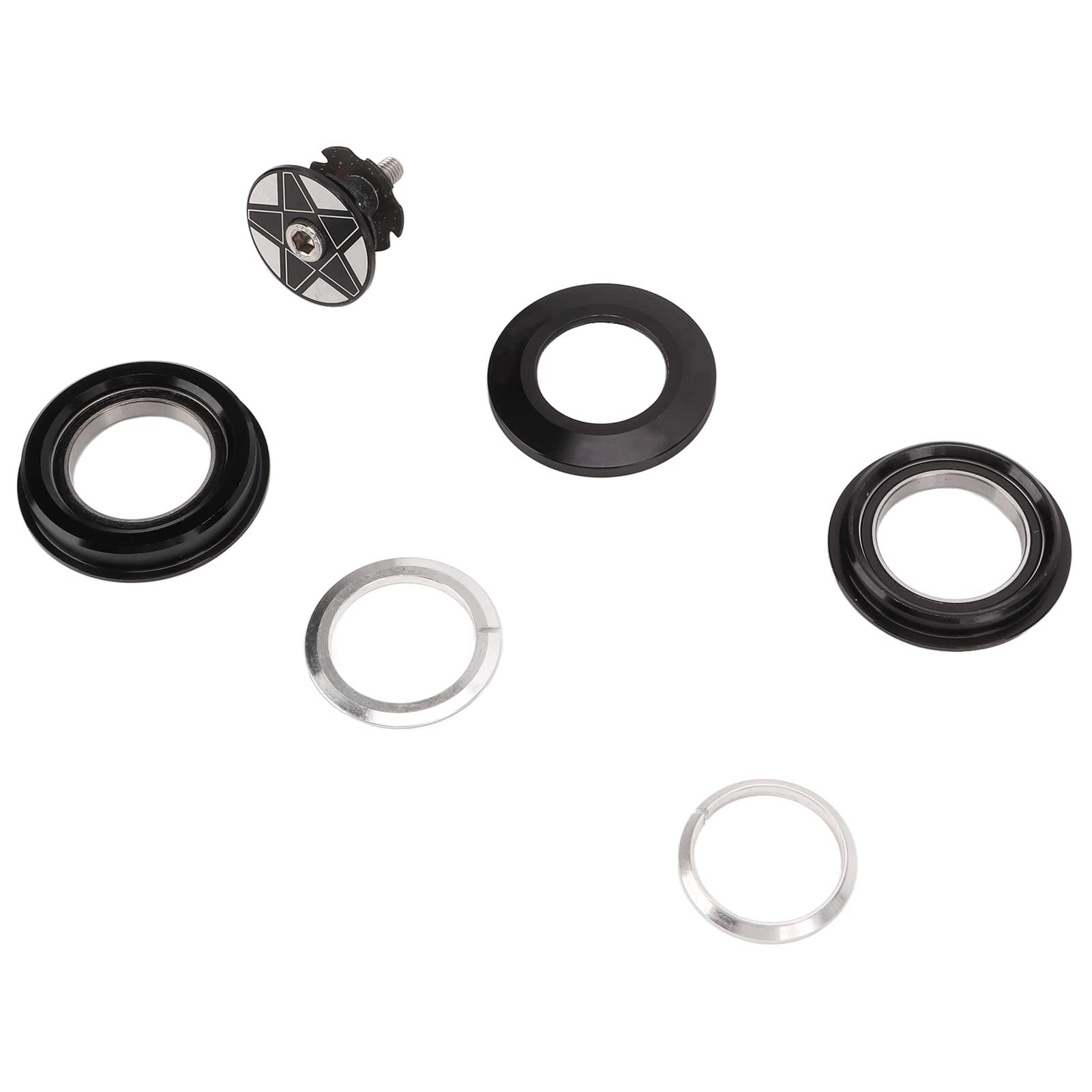Raguso Headset Bearing Bowl Group, Labor Saving Road Bike Headset Bearing Unobstructed CNC Process Dustproof Aluminum Alloy for Bicycle
