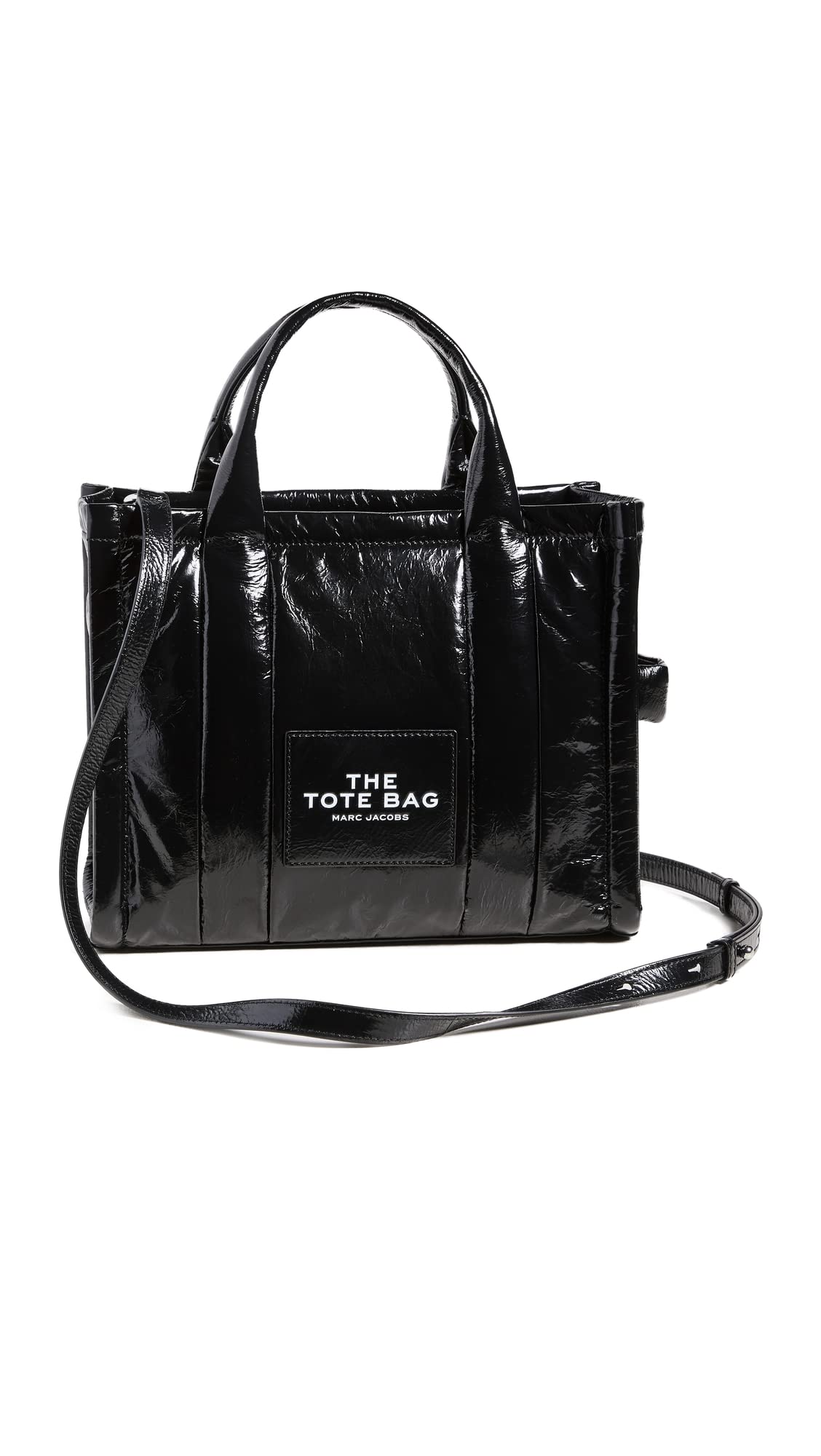 Marc Jacobs Women's The Shiny Crinkle Medium Tote Bag, Black, One Size