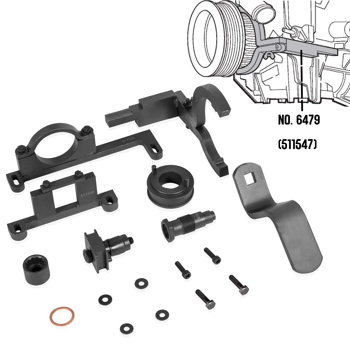 LE-JX 6488 SOHC 4.0L V6 Cam Service Timing 7 Tools Kit/Chains,Head Gaskets,Camshaft,Valve Train Repairs Tool Compatible with 1997~2011 Ford 4.0L Explorer/Mercury/Mountaineer SOHC V6 Engines